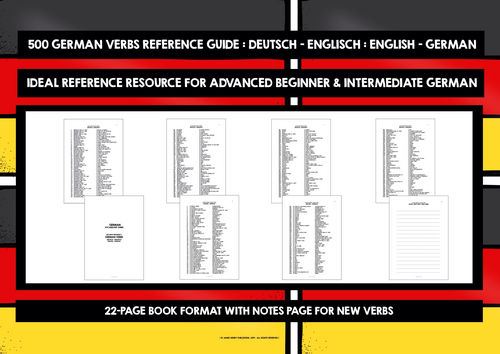 GERMAN VERBS REFERENCE GUIDE | Teaching Resources