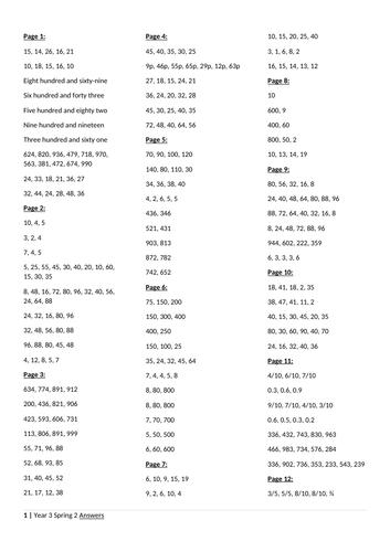 Year 3 Mental Maths workbook collection | Teaching Resources
