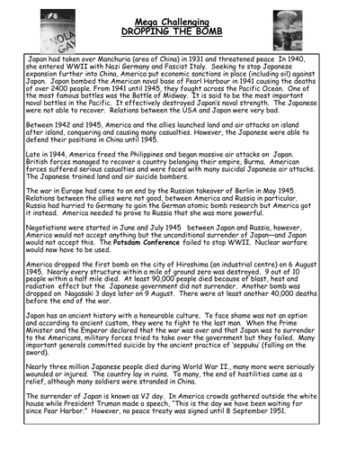 Atomic Bomb | Teaching Resources