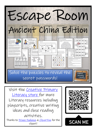 Ancient China Escape Room Activity | Teaching Resources