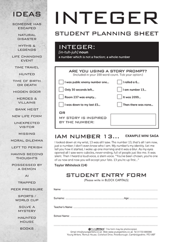 Integer Stories Inspired by Numbers | Creative Writing Competition | 11 ...