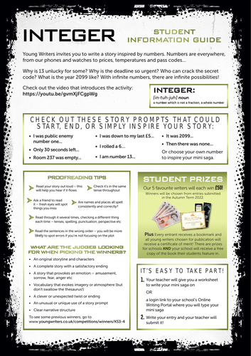 Integer Stories Inspired by Numbers | Creative Writing Competition | 11 ...