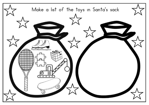 List the Toys in Santa's Sack | Teaching Resources