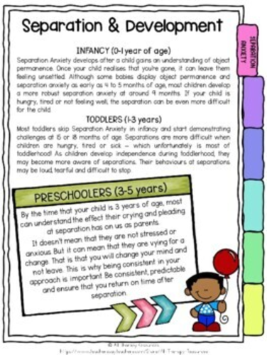 SEPARATION ANXIETY PORTFOLIO | Transition to School & Worries | Anxiety ...