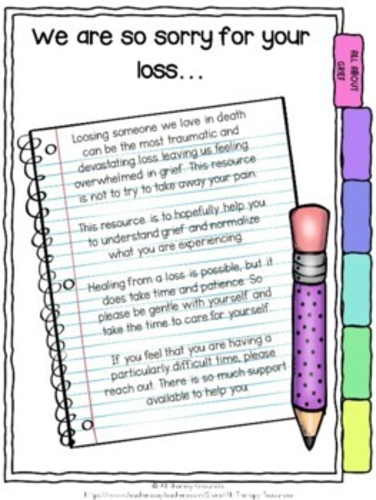 GRIEF PORTFOLIO | Grief & Loss | Coping with Death | Teaching Resources