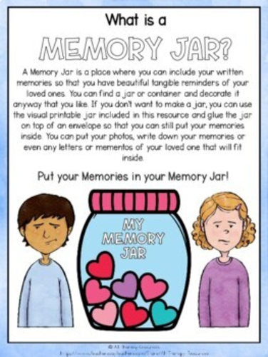 Grief Memory Jar Lesson - Coping loss death - Self Care Craft ...