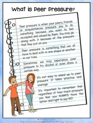 PEER PRESSURE & Healthy Choices Workbook for Teenagers I Red Ribbon ...