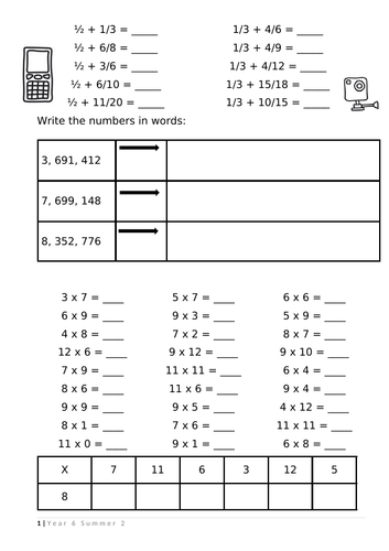 Year 6 Mental Maths workbook Summer 2 | Teaching Resources