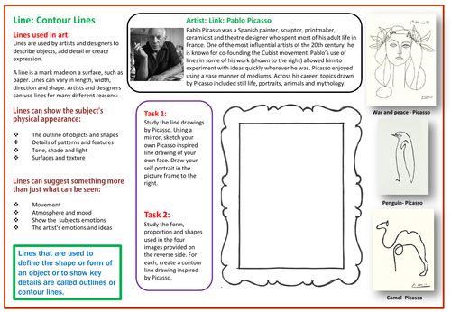 Picasso - Lines used in Art | Teaching Resources