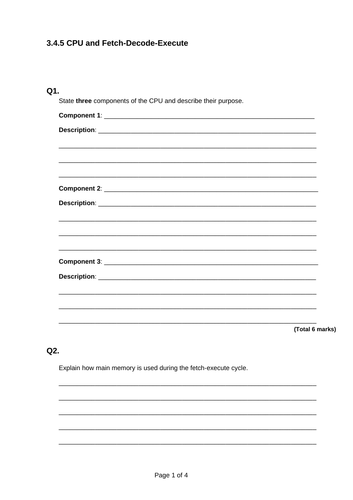 GCSE computer science exam questions (Question bank ) AQA with Answers ...