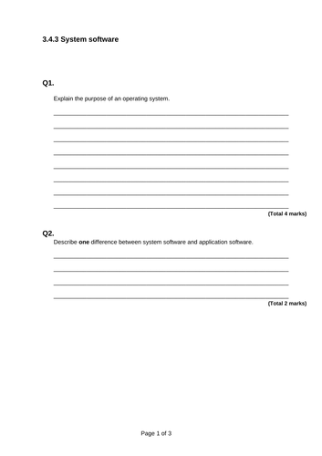 Gcse Computer Science Exam Questions Question Bank Aqa With Answers Teaching Resources