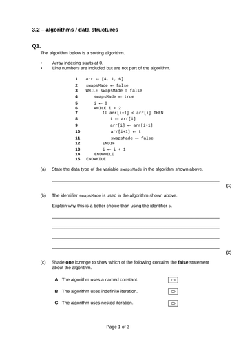 GCSE computer science exam questions (Question bank ) AQA with Answers ... GCSE computer science exam questions (Question bank ) AQA with Answers ...