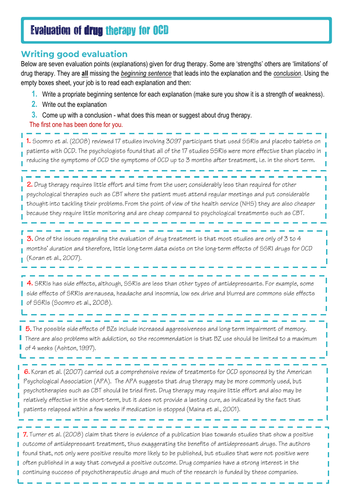 A Level Psychology: The biological approach to treating OCD: Drug ...