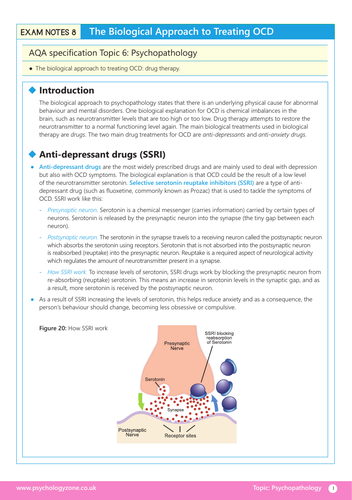 A Level Psychology: The biological approach to treating OCD: Drug ...