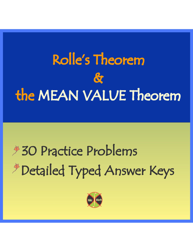 Rolle's Theorem & The Mean Value Theorem - 30 practice problems ...
