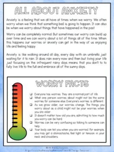 Worries Airplane Lesson & Craft CBT Counseling Activity Anxiety ...