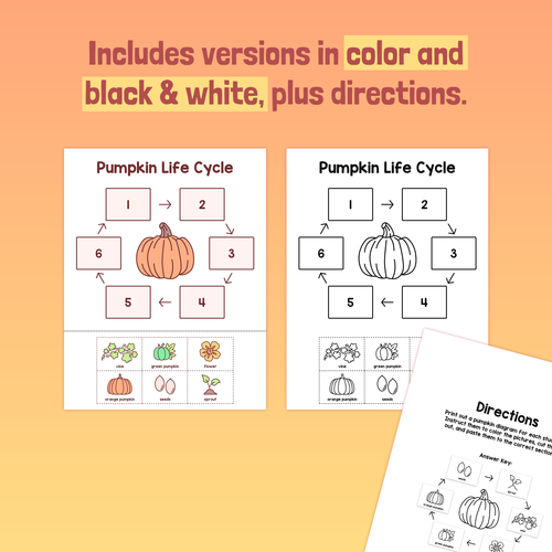 Pumpkin Activity | Life Cycle of Pumpkins Craft Worksheet – Fall ...