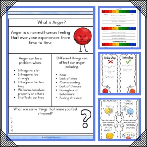 Anger Management Activities for Teenagers: Feelings Behaviors Thoughts ...