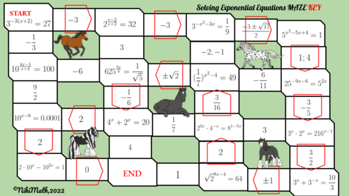 Solving Exponential Equations- Maze | Teaching Resources Solving Exponential Equations- Maze | Teaching Resources