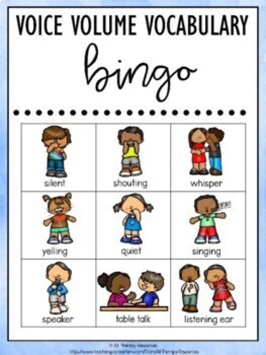 Voice Volume Vocabulary BINGO GAME - Fun Activity - Tone of Voice ...