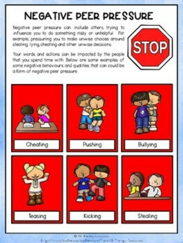 PEER PRESSURE Lesson Workbook I Red Ribbon Week | Teaching Resources