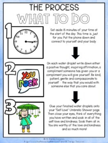 Self-Love Shower Lesson Craft Activity - Love Yourself Group | Teaching ...