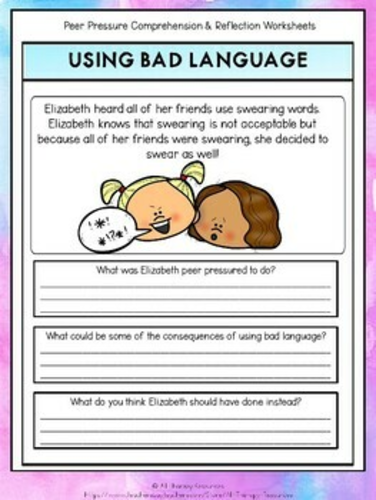 PEER PRESSURE Reading Comprehension & Questions I Worksheets | Teaching ... PEER PRESSURE Reading Comprehension & Questions I Worksheets | Teaching ...