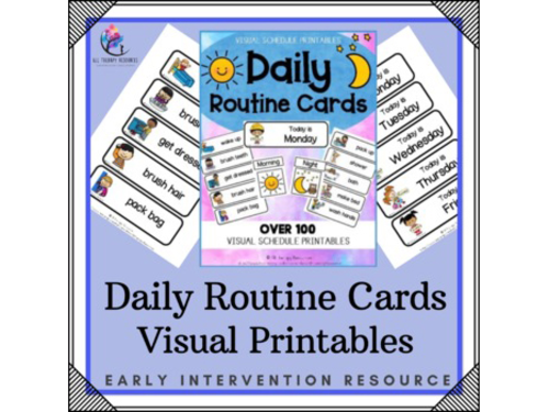 Daily Routine Cards - Visual Schedule Printable Cards - morning night ...