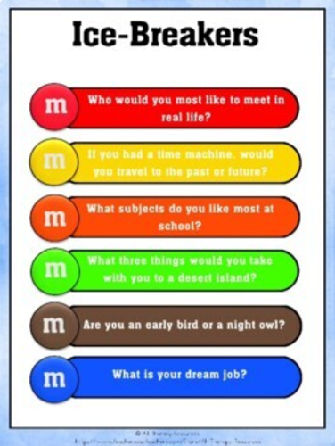 M&M Back to School - Getting to Know You Team Building Activities Ice ...