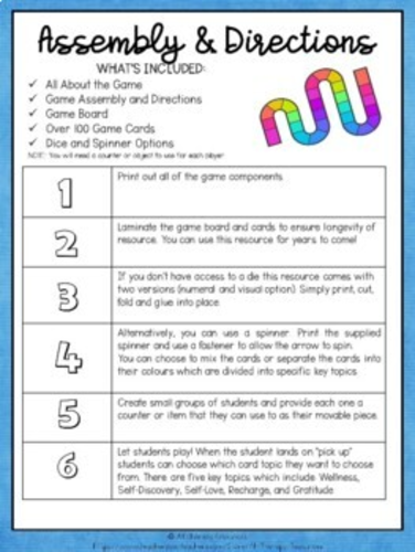 Recharge Your Battery Board Game - Self Care SEL Back to School ...