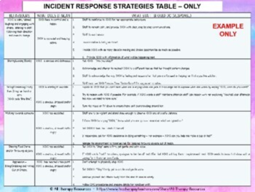IPRP - Incident Prevention and Response Plans - Behaviour Editable ...