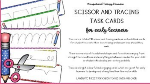 Scissor & Tracing Task Cards for Early Learners - Occupational Therapy ...