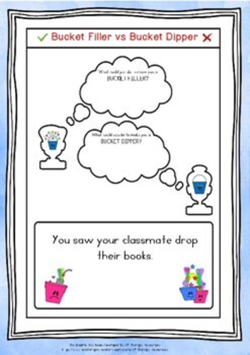 Bucket Filler vs Bucket Dipper Scenarios - growth mindset lesson ...