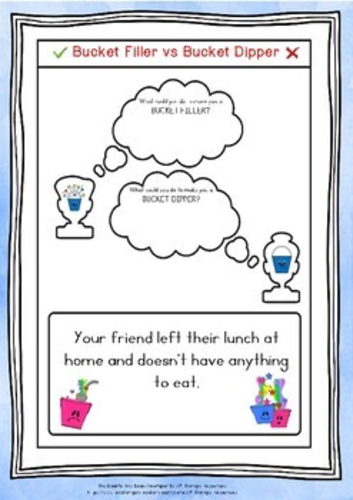 Bucket Filler vs Bucket Dipper Scenarios - growth mindset lesson ...