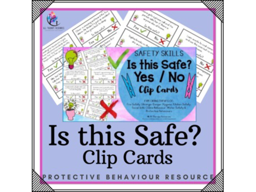 Safety Skills - 64 Yes No Clip Cards - Autism Special Education Speech ...