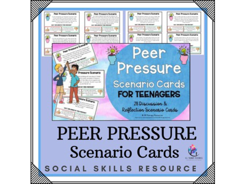 Peer Pressure Scenario Cards for Teenagers I School Counseling Lesson ...