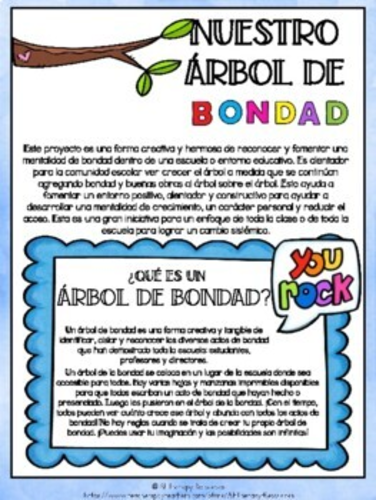 SPANISH VERSION - Kindness Tree Project - Acts of Kindness Bulletin ...