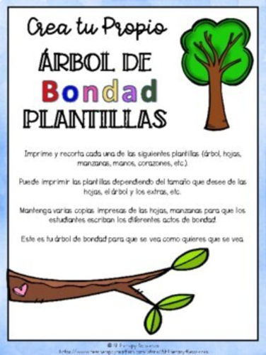 SPANISH VERSION - Kindness Tree Project - Acts of Kindness Bulletin ...