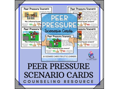 Peer Pressure Scenario Cards I School Counseling I Personal Space ...