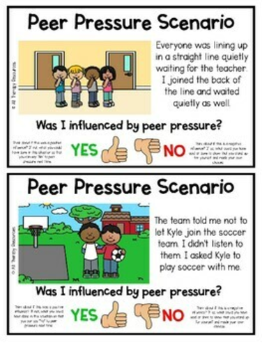 Peer Pressure Scenario Cards I School Counseling I Personal Space ... Peer Pressure Scenario Cards I School Counseling I Personal Space ...