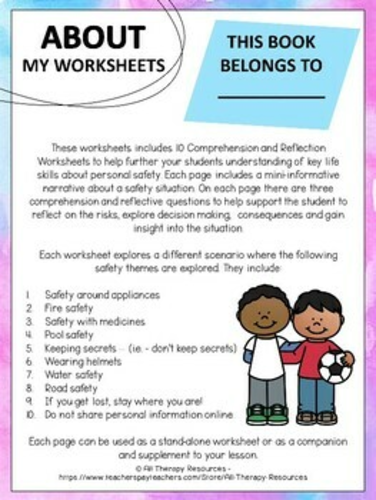 Let's Keep Safe - Reading Comprehension Worksheets - Online Road ...