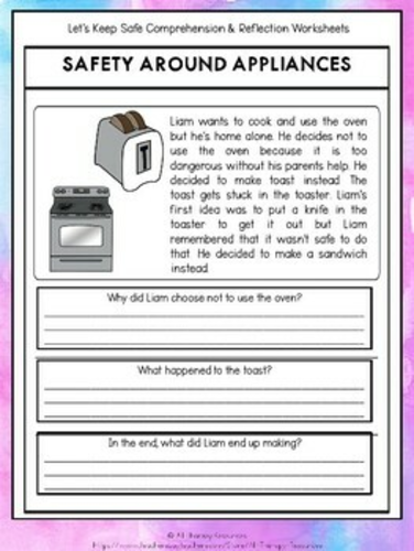 Let's Keep Safe - Reading Comprehension Worksheets - Online Road ...