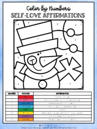 Winter Color by Affirmation - Mental Health Anxiety Depression ...