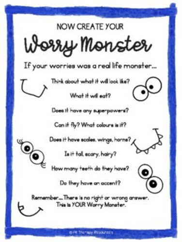 Build Your Own Worry Monster Mini-Lesson - Anxiety Fear Activity ...