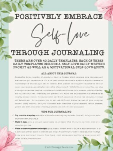 SELF LOVE and SELF ESTEEM JOURNAL for teenage girls - Growth Mindset ...