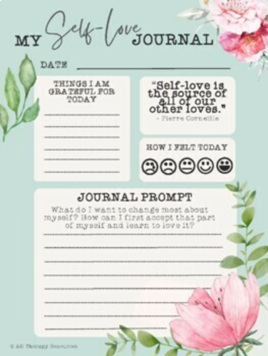 SELF LOVE and SELF ESTEEM JOURNAL for teenage girls - Growth Mindset ...