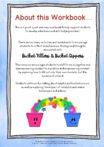 Bucket Fillers Workbook - Kindness & Anti-Bullying Activities ...