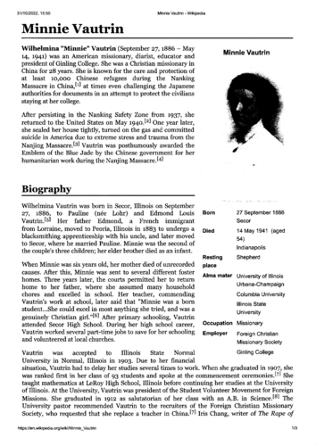 Minnie Vautrin (1886-1941) | Teaching Resources