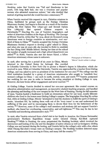 Minnie Vautrin (1886-1941) | Teaching Resources