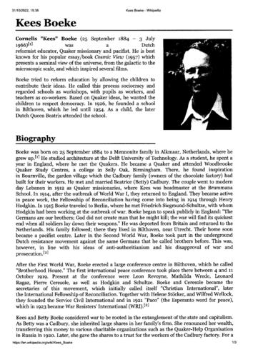 Kees Boeke (1884-1966) | Teaching Resources